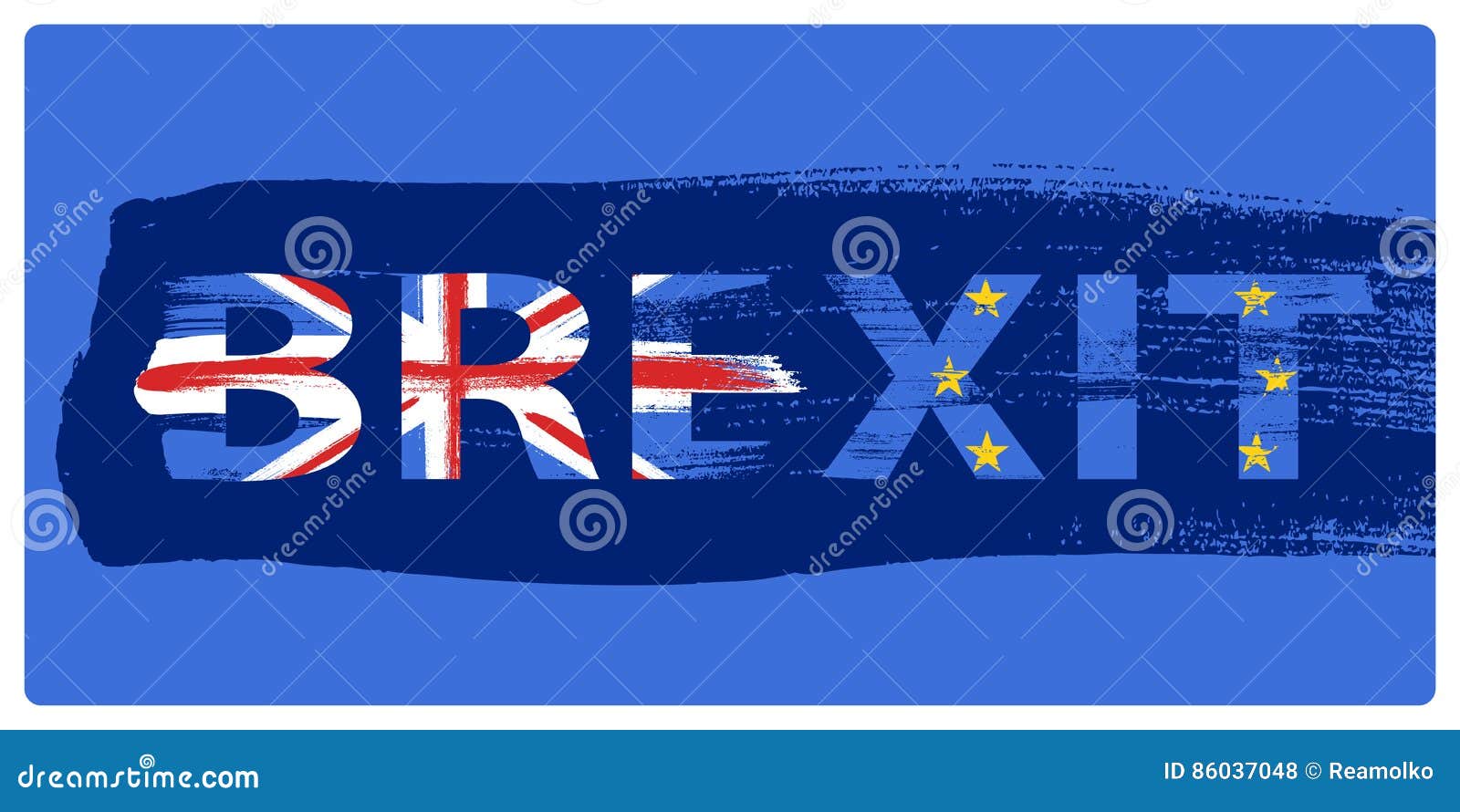 Brexit Illustration - Painted Brush Stroke Background. Stock Vector ...