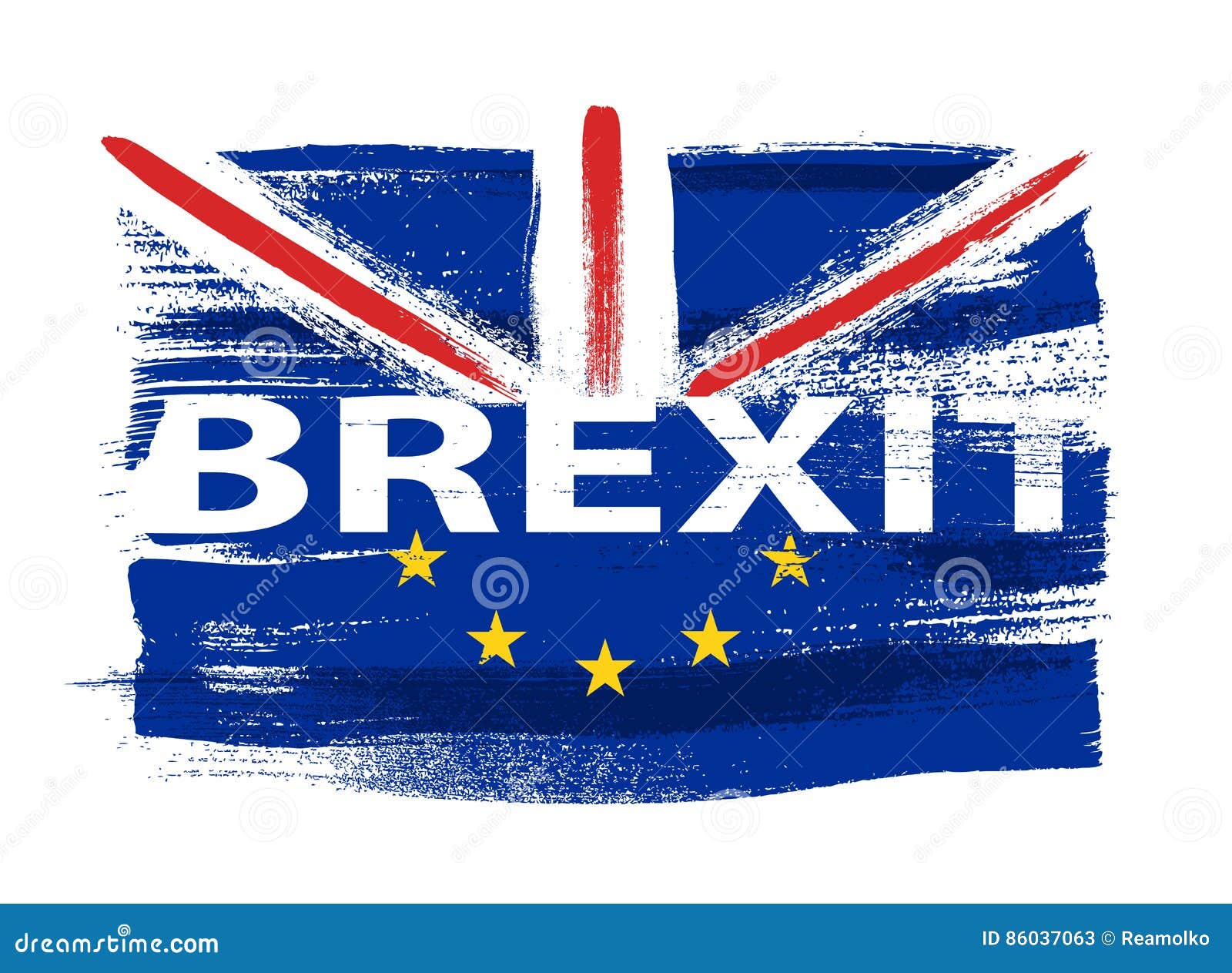 Brexit Illustration - Painted Brush Stroke Background. Stock Vector ...
