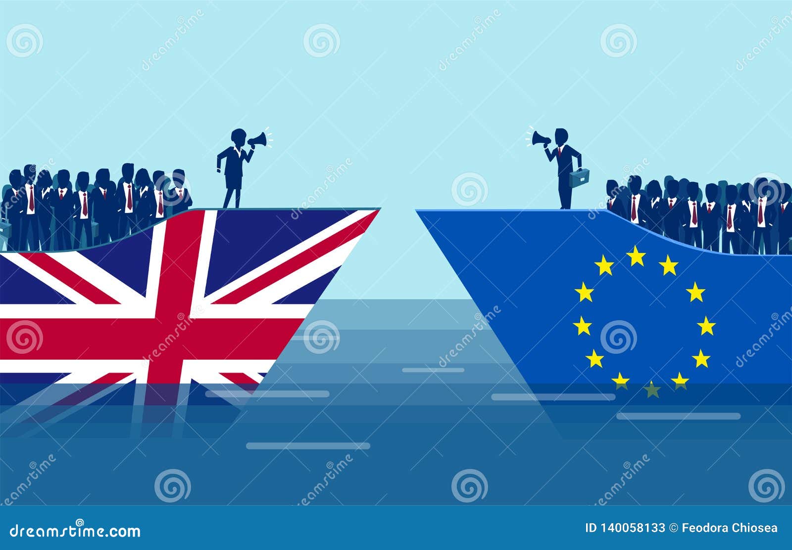 Brexit Negotiations and Crowd Manipulation Concept Stock Vector ...