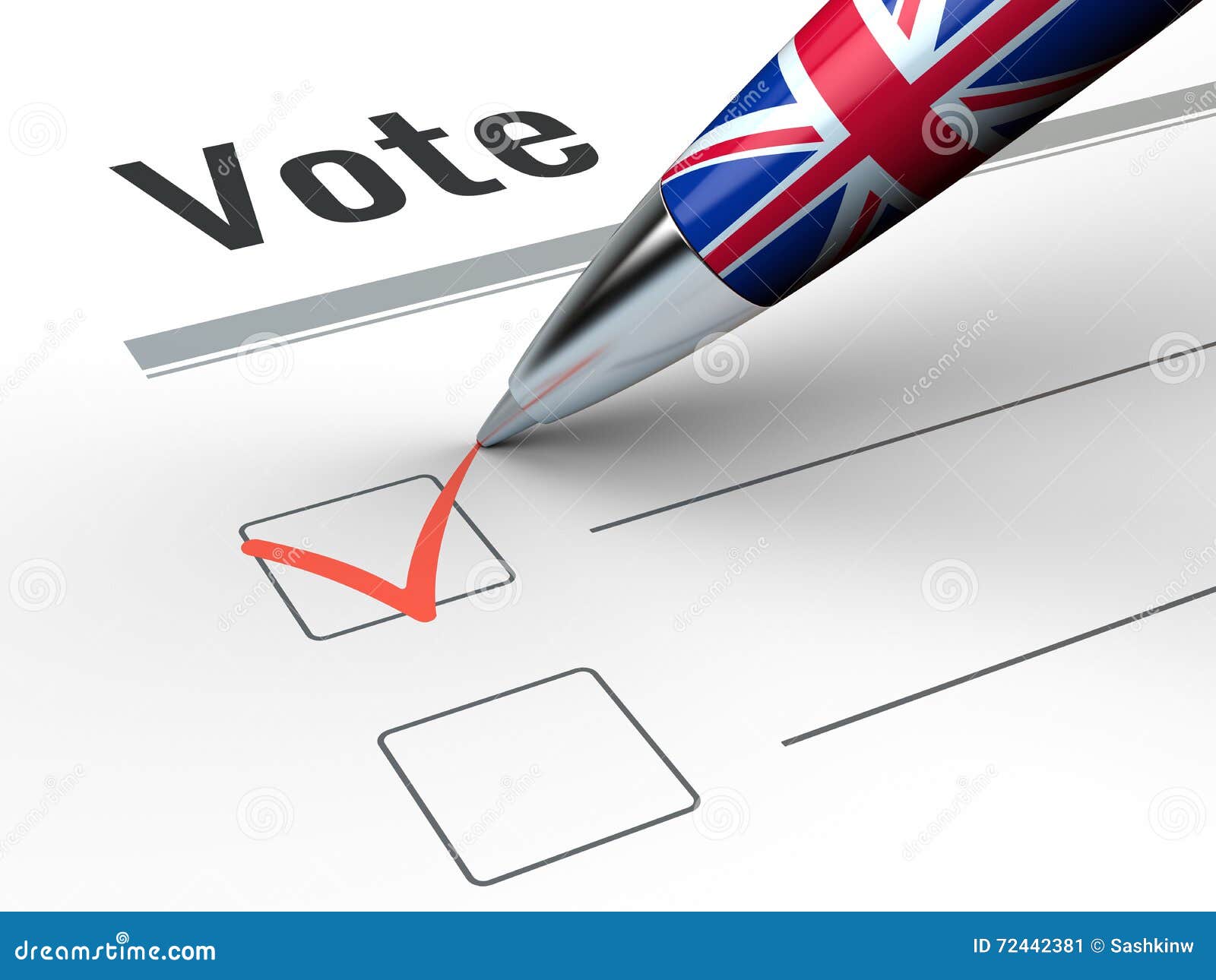 Brexit - Pen with Great Britain Flag and Vote Checkbox Stock ...