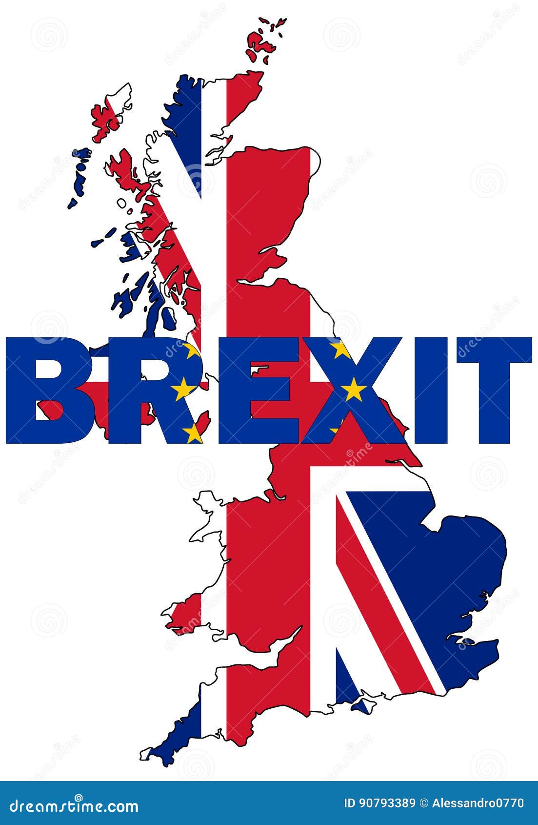 Brexit text with UK map stock illustration. Illustration of diplomacy ...