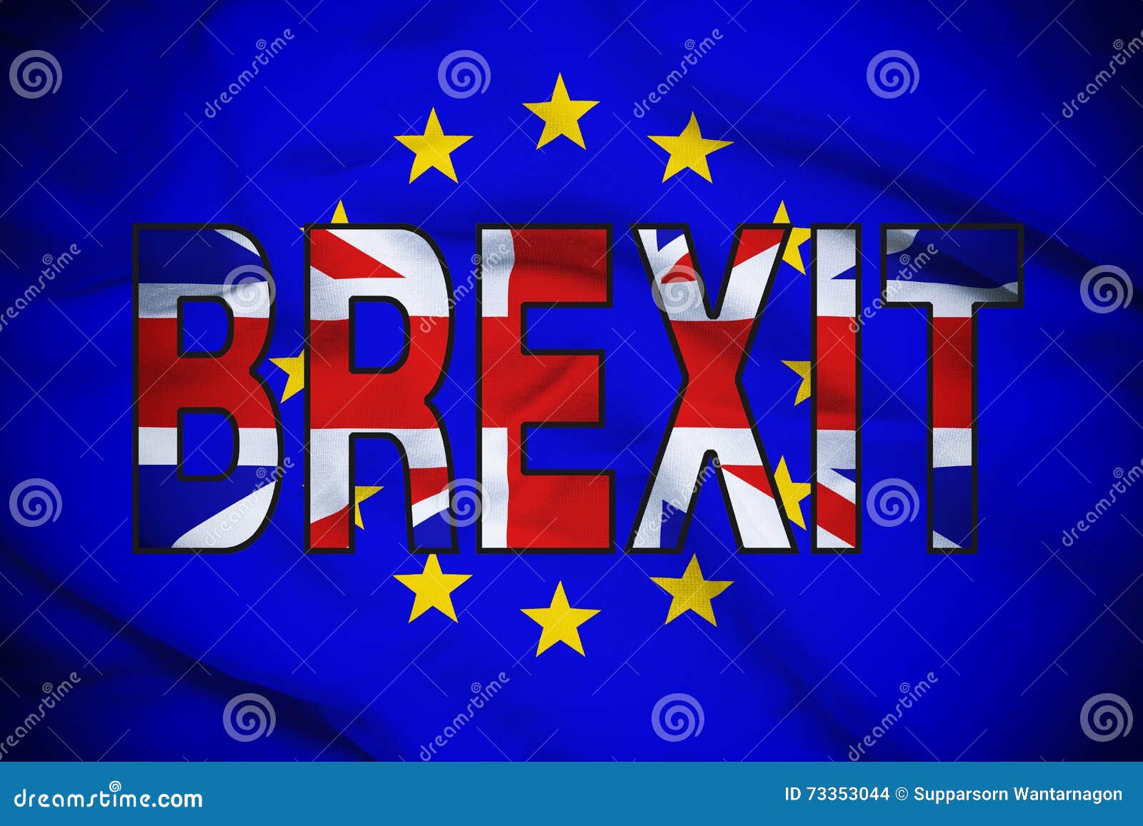 Brexit Voting Illustrated by EU and UK Flags Stock Photo - Image of ...
