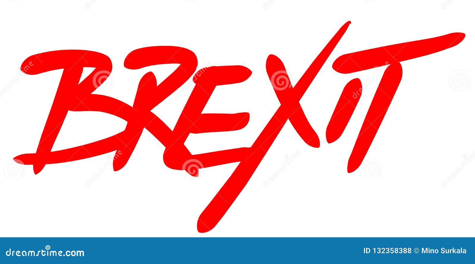 BREXIT Word Written by Hand with a Red Font Stock Illustration ...