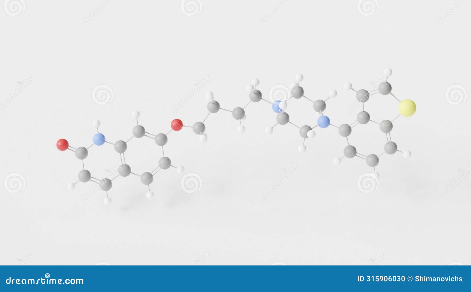 Brexpiprazole Molecule 3d, Molecular Structure, Ball And Stick Model ...