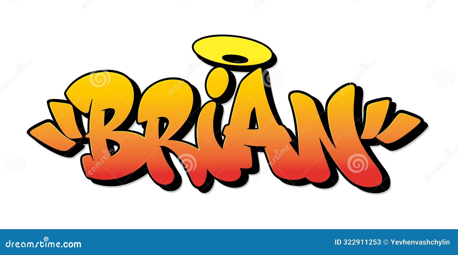 Brian Name in Graffiti Style. Vector Illustration. Stock Vector ...