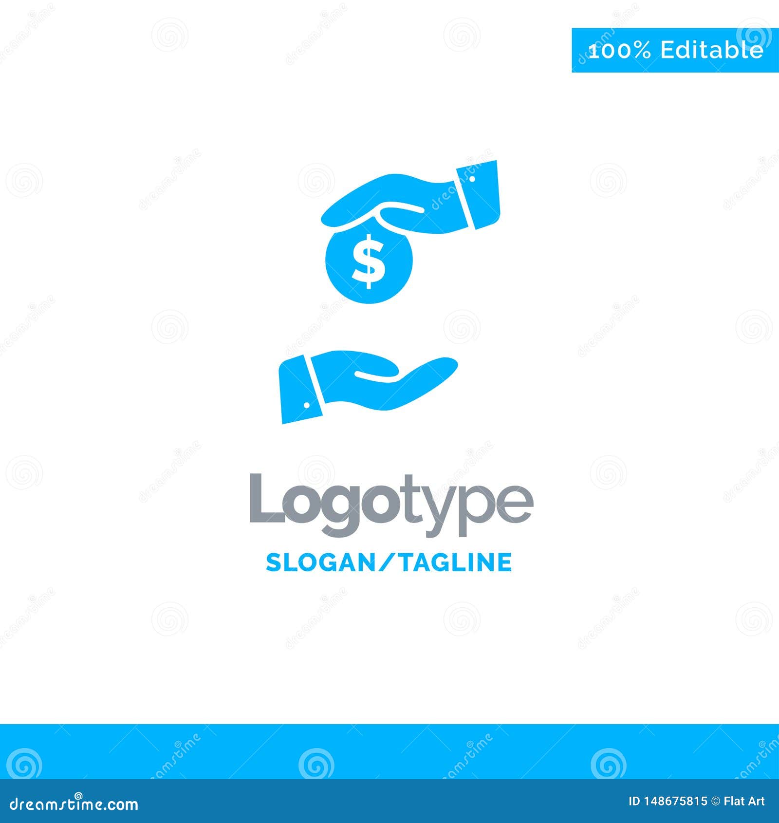 Bribe, Bribery, Bureaucracy, Corrupt Blue Solid Logo Template. Place ...