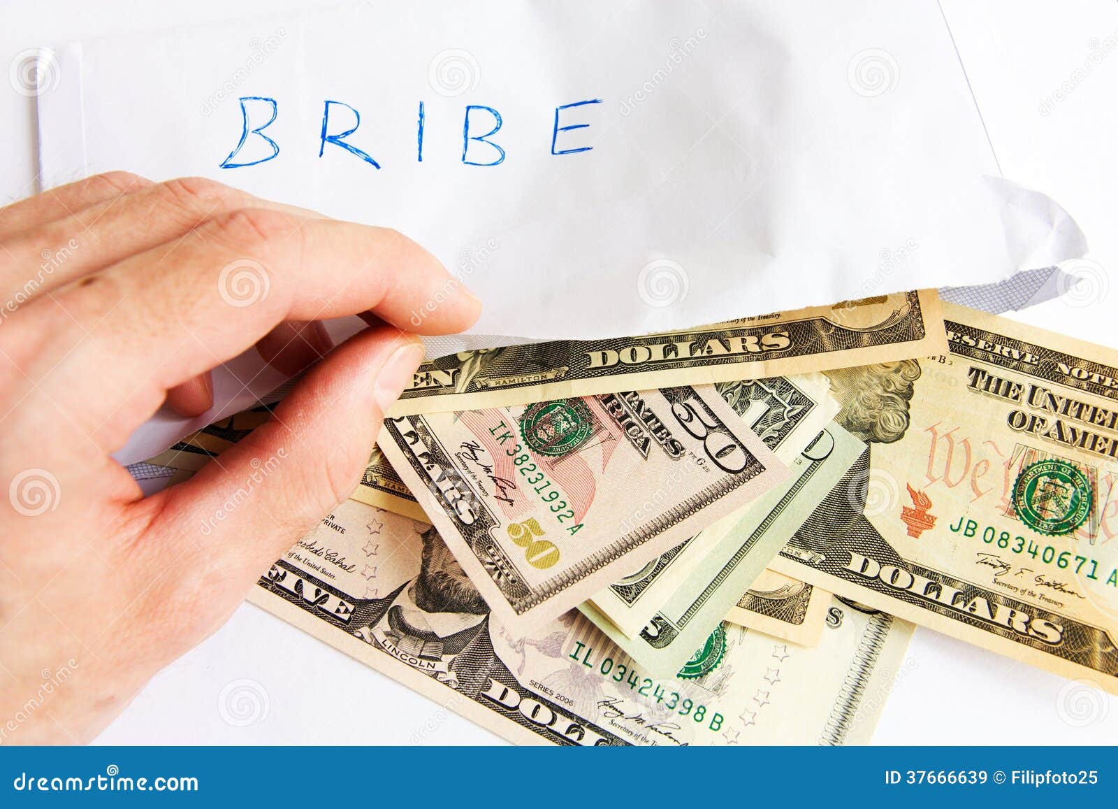 Bribe in dollars stock image. Image of invest, businesswoman - 37666639