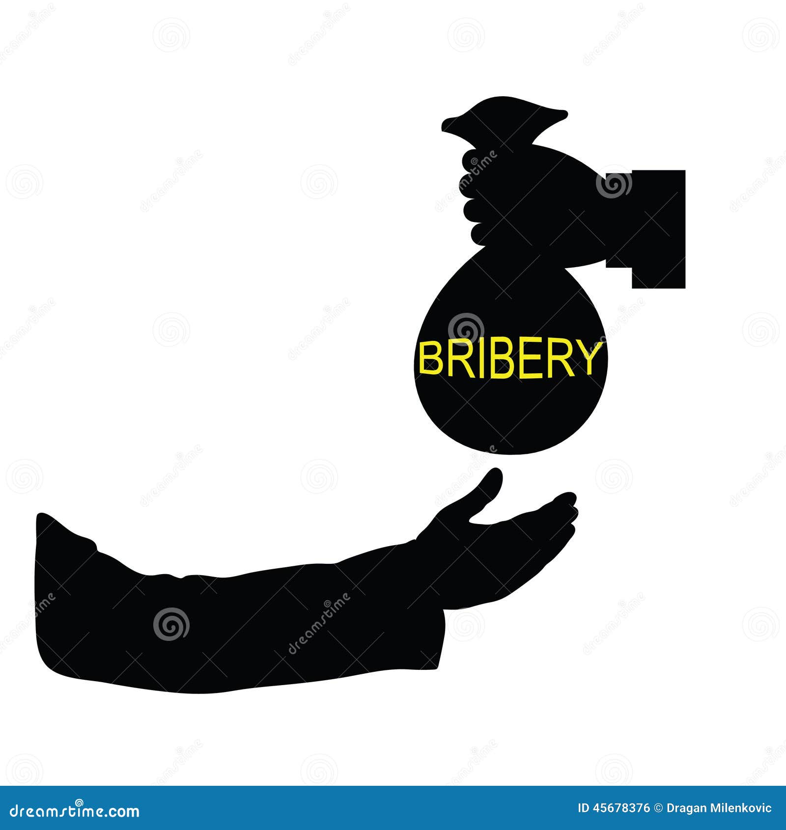 Bribery Black Vector Art Illustration Stock Vector - Illustration of ...