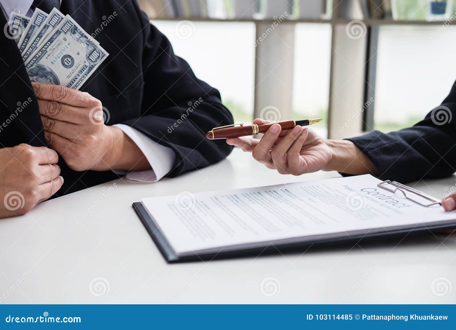 Bribery and Corruption Concept, Bribe in the Form of Dollar Bill Stock ...