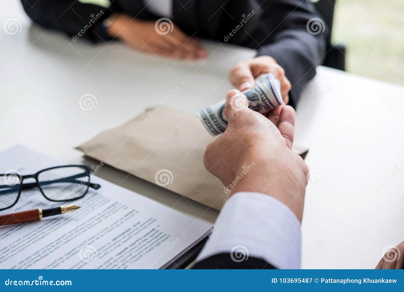 Bribery and Corruption Concept, Bribe in the Form of Dollar Bill Stock ...