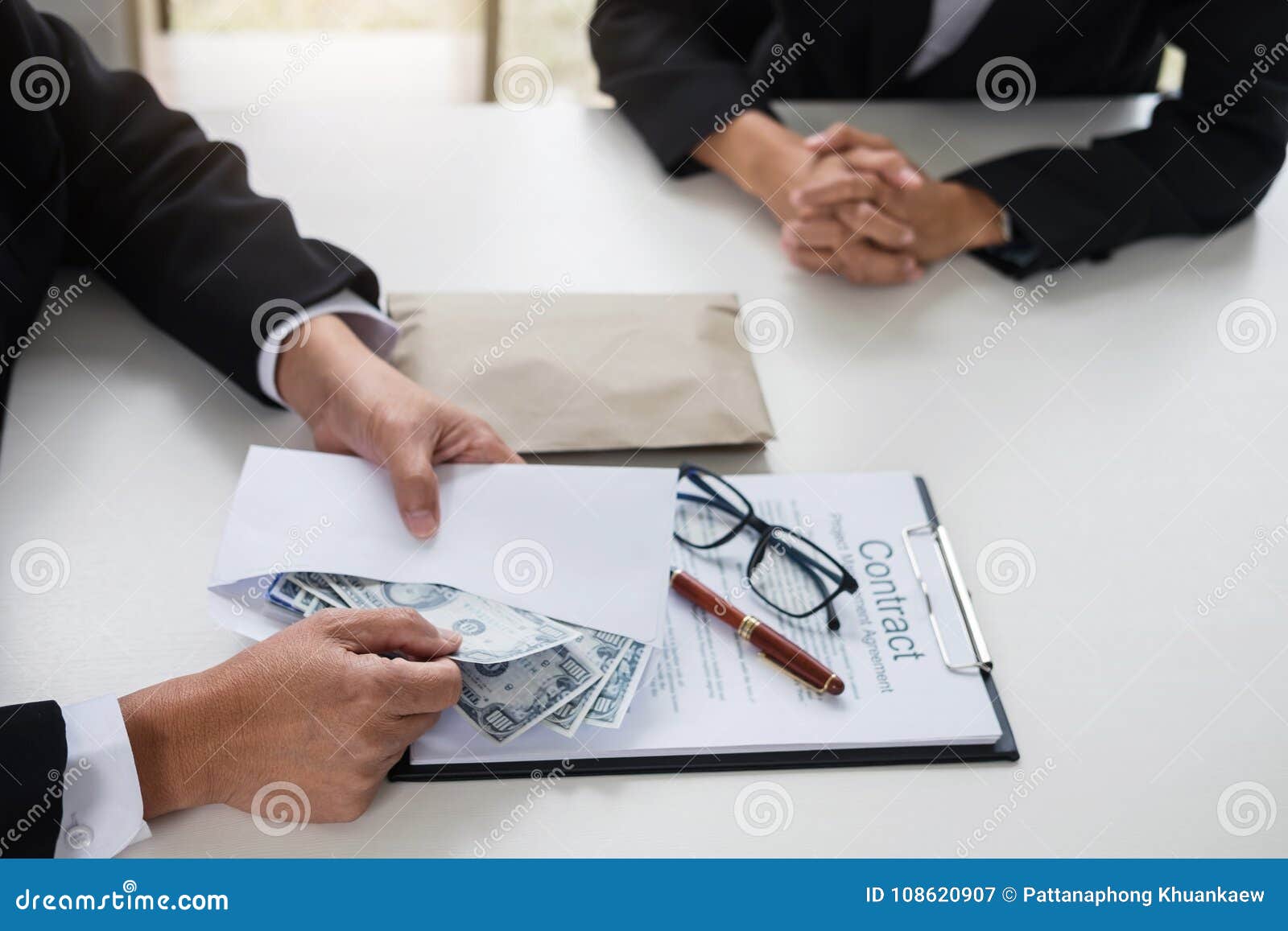 Bribery and Corruption Concept, Bribe in the Form of Dollar Bill Stock ...