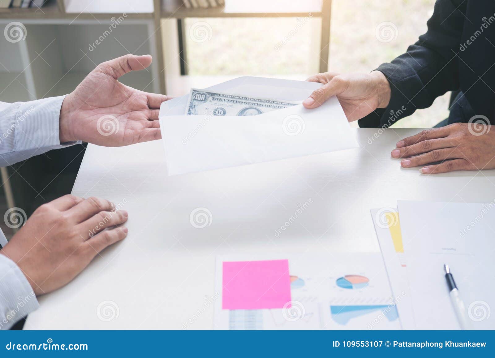 Bribery and Corruption Concept, Bribe in the Form of Dollar Bill Stock ...