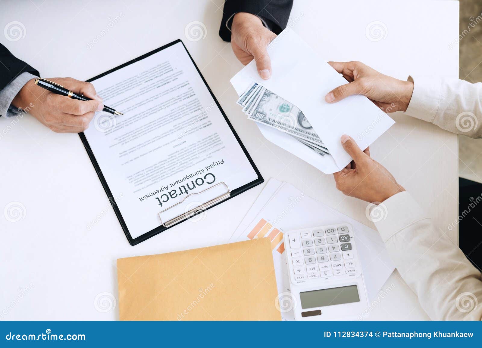 Bribery and Corruption Concept, Bribe in the Form of Dollar Bill Stock ...