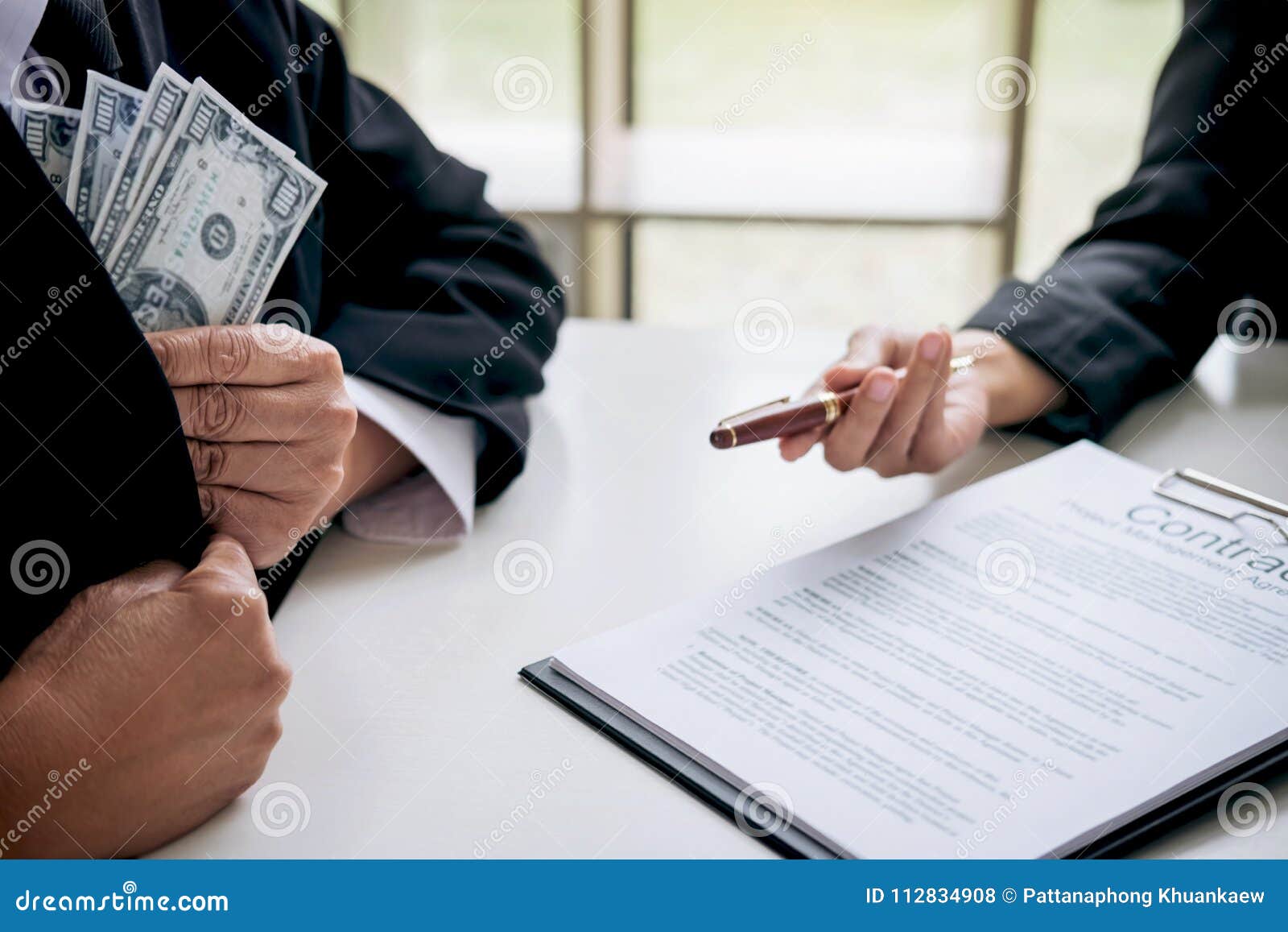 Bribery and Corruption Concept, Bribe in the Form of Dollar Bill Stock ...