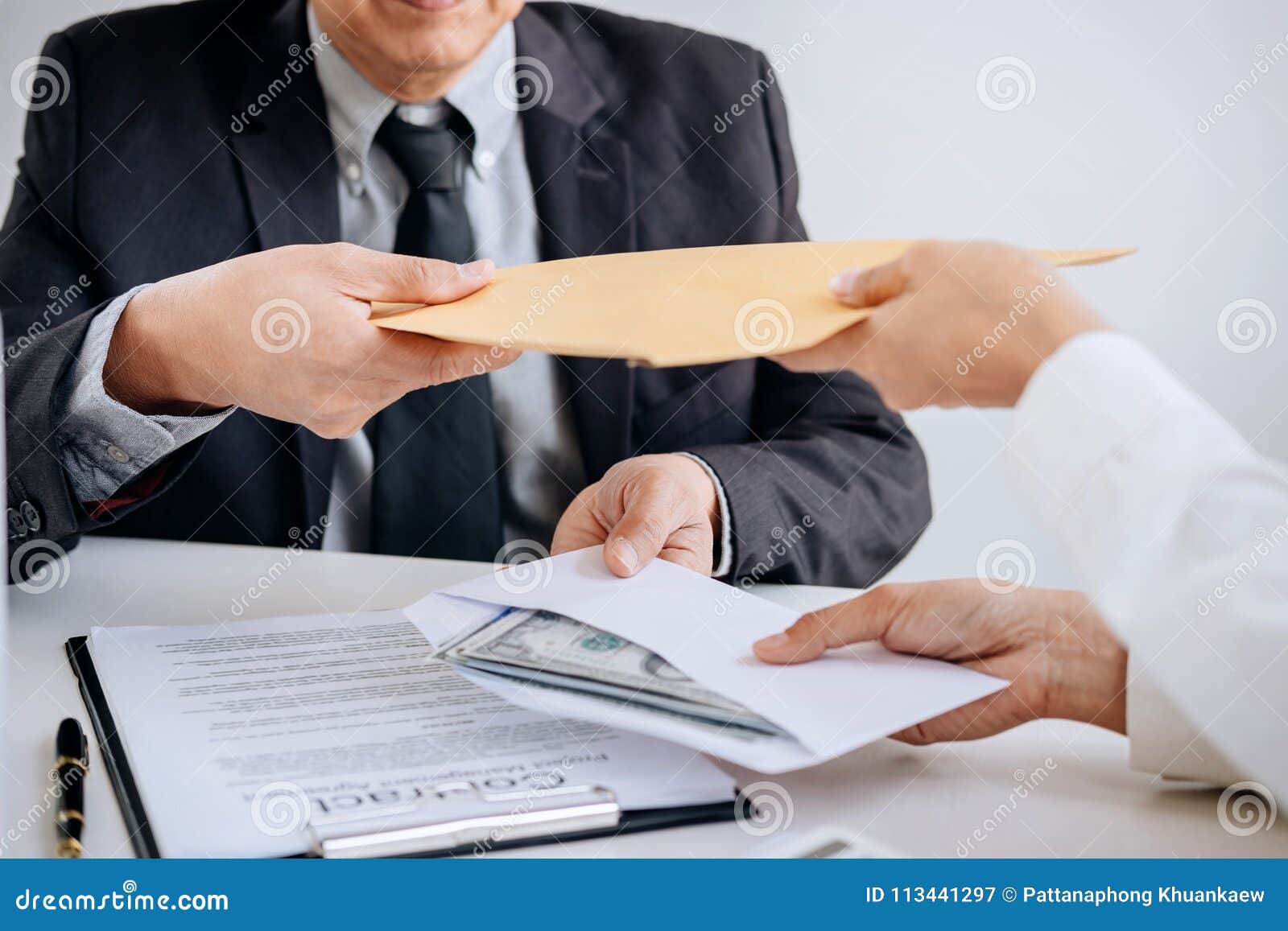 Bribery and Corruption Concept, Bribe in the Form of Dollar Bill Stock ...