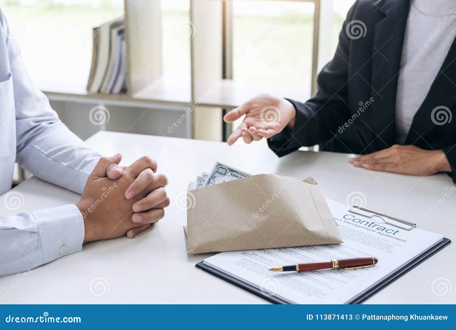 Bribery and Corruption Concept, Bribe in the Form of Dollar Bill Stock ...