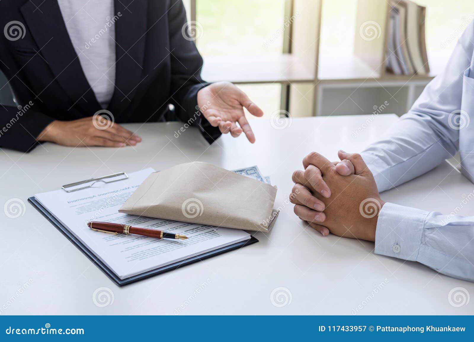 Bribery and Corruption Concept, Bribe in the Form of Dollar Bill Stock ...