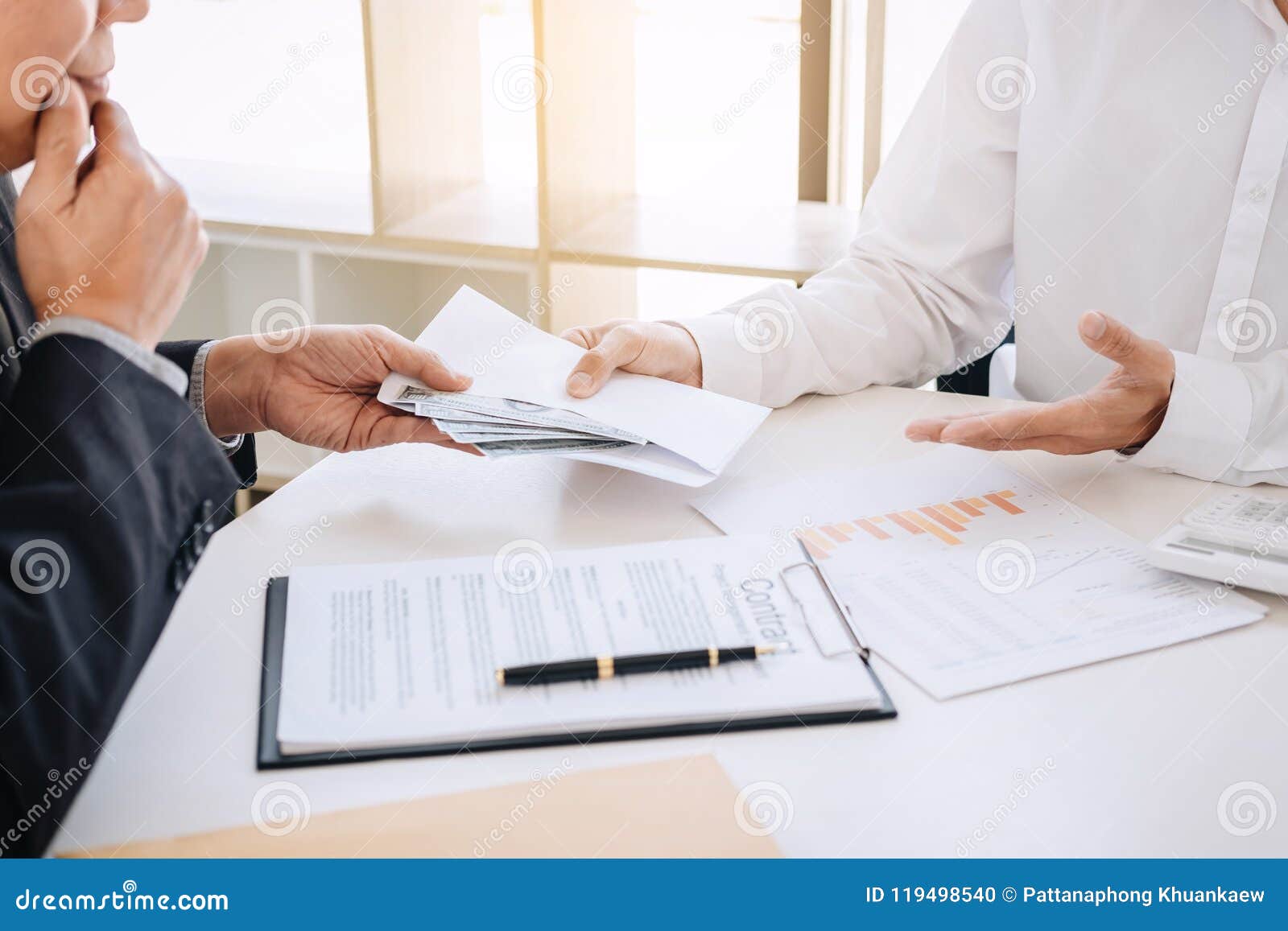 Bribery and Corruption Concept, Bribe in the Form of Dollar Bill Stock ...