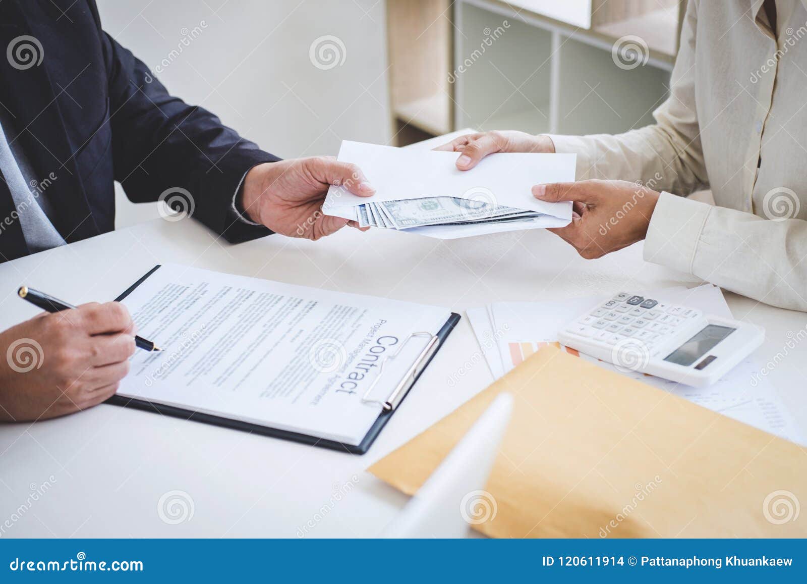 Bribery and Corruption Concept, Bribe in the Form of Dollar Bill Stock ...