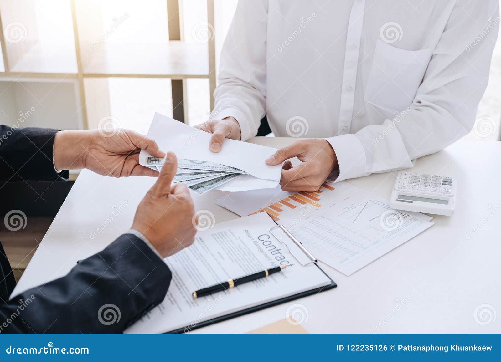 Bribery and Corruption Concept, Bribe in the Form of Dollar Bill Stock ...