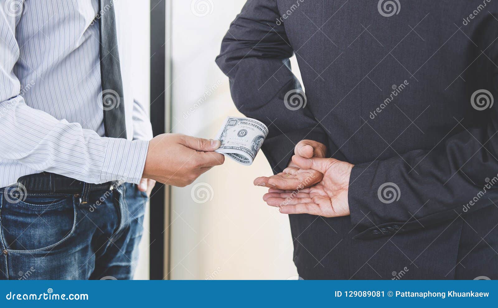 Bribery and Corruption Concept, Bribe in the Form of Dollar Bill Stock ...