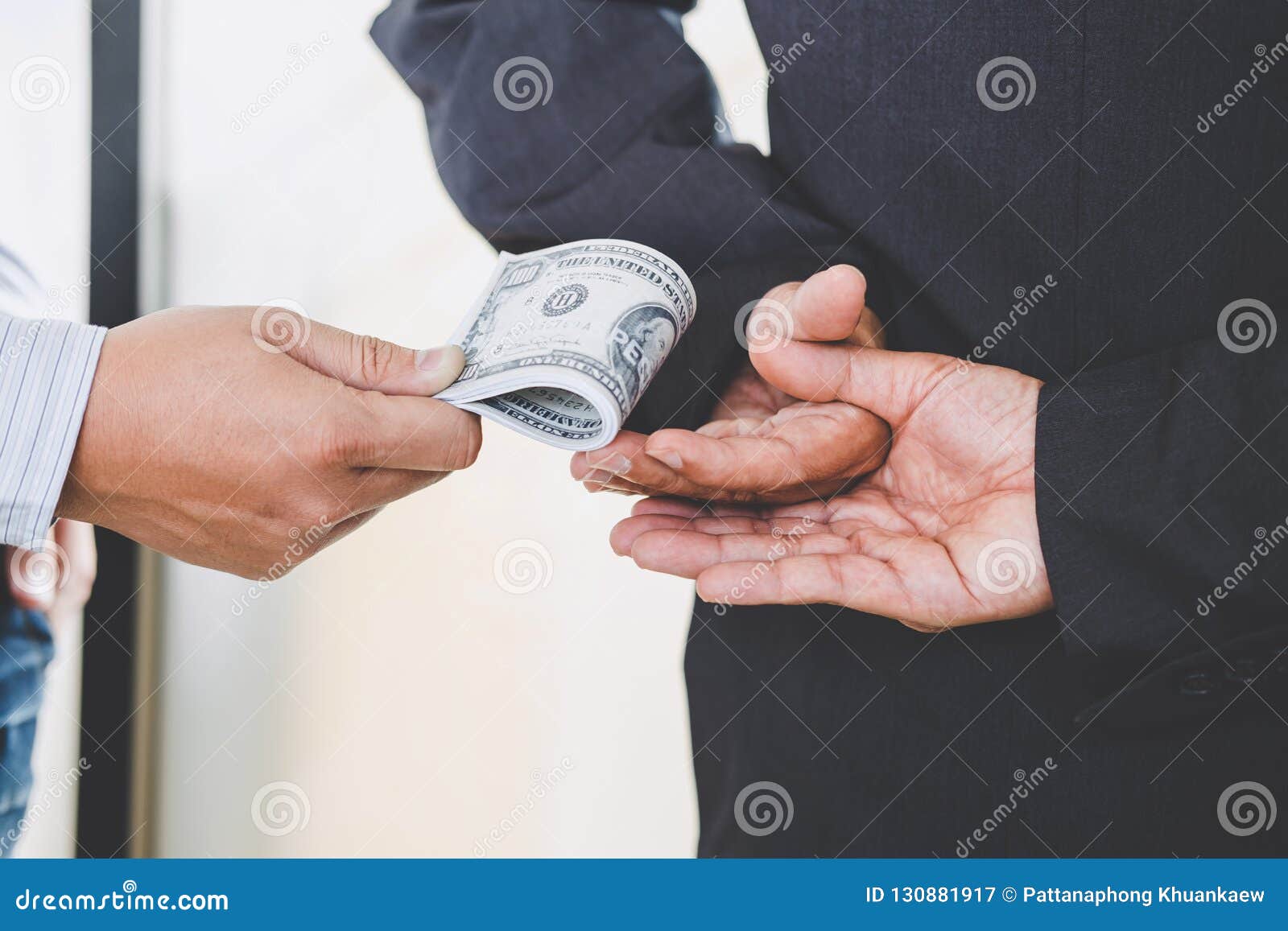 Bribery and Corruption Concept, Bribe in the Form of Dollar Bill Stock ...