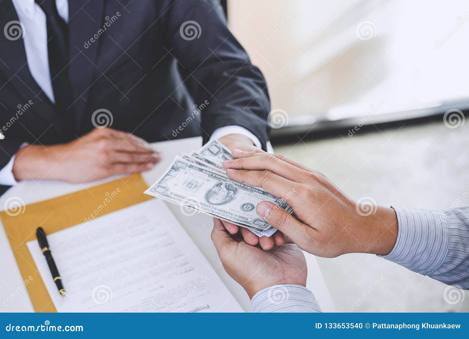 Bribery and Corruption Concept, Bribe in the Form of Dollar Bill Stock ...