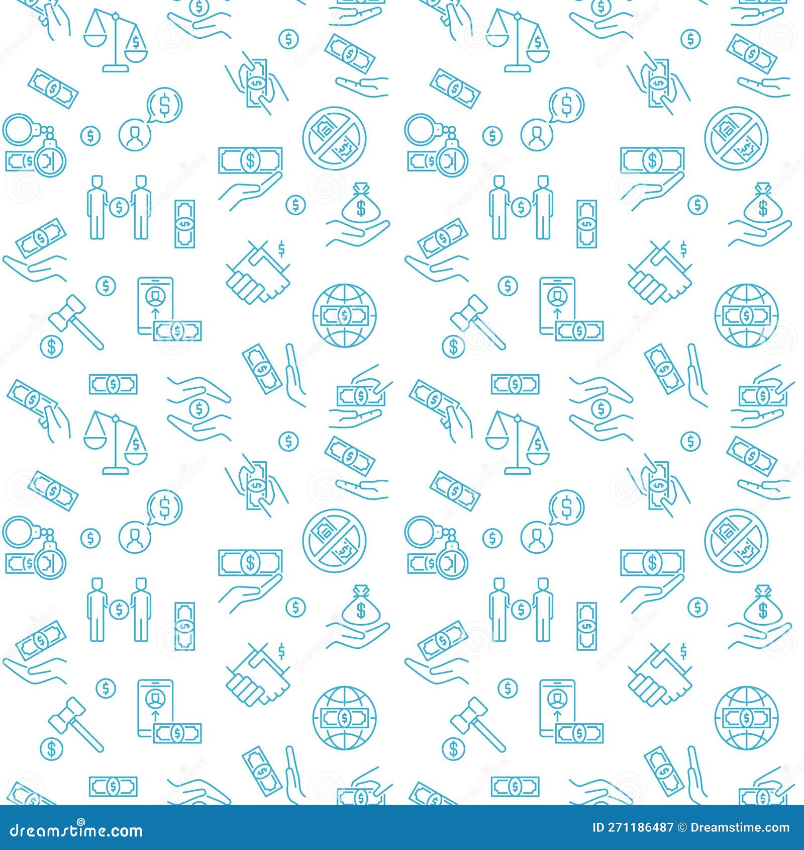 Bribery and Corruption Vector Seamless Background - Bribery Line ...