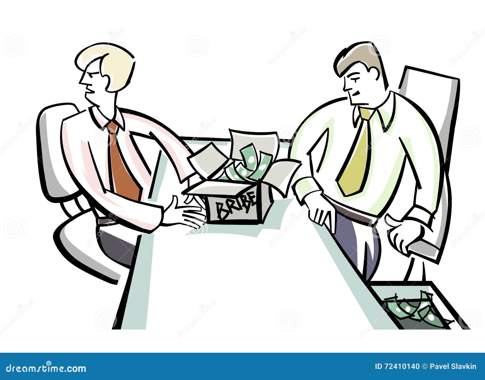 Bribes to officials stock vector. Illustration of cartoon - 72410140