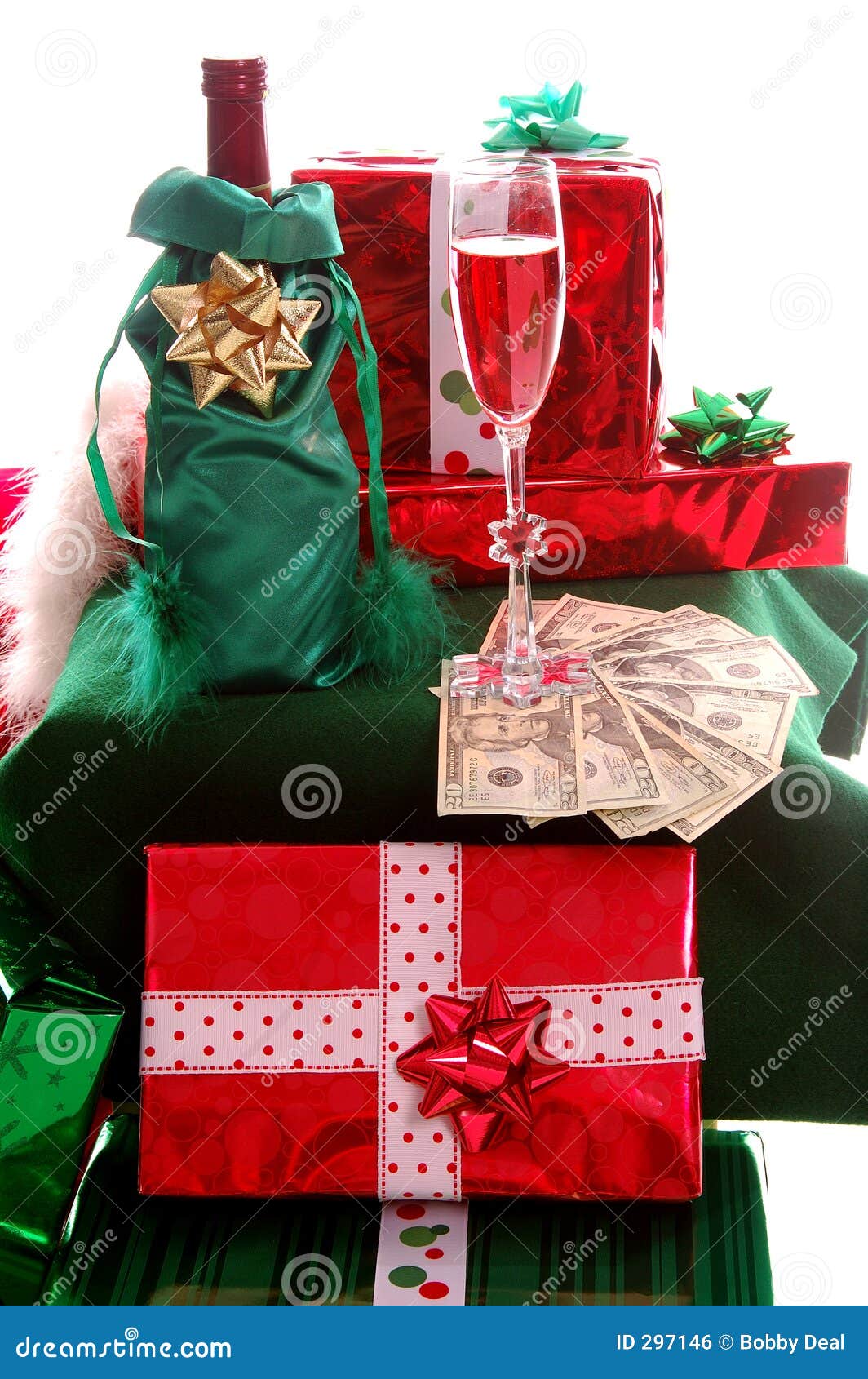 Bribing Santa stock photo. Image of holiday, wine, cash - 297146