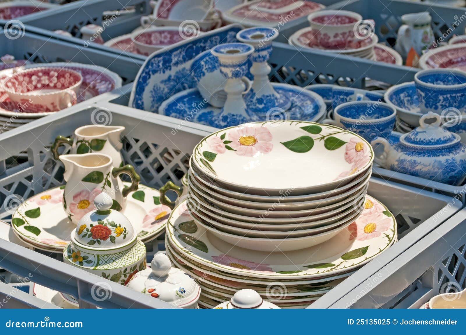 Bric-a-brac Market with Ceramic Stock Image - Image of annual, coffee ...