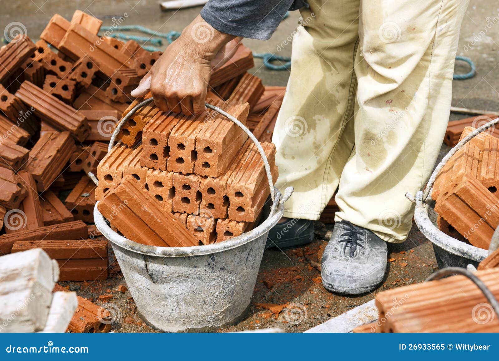 Brick for construction job stock image. Image of cracked - 26933565