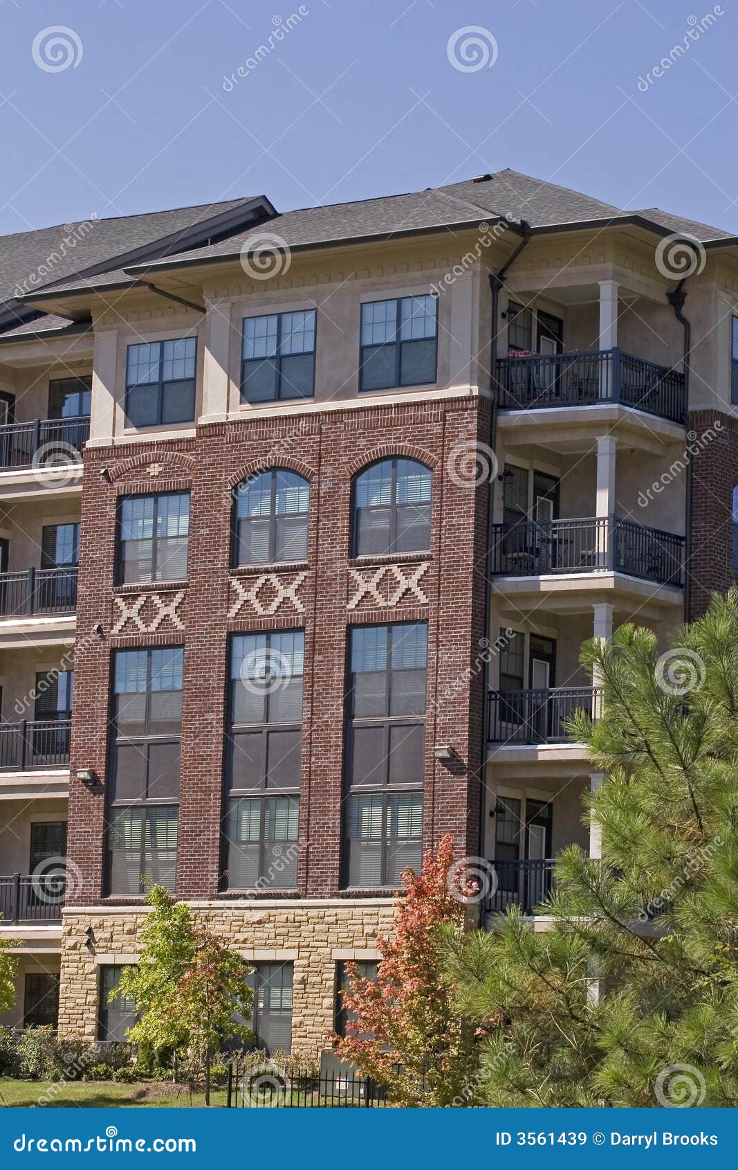 Brick Apartments stock image. Image of condominium, residency - 3561439