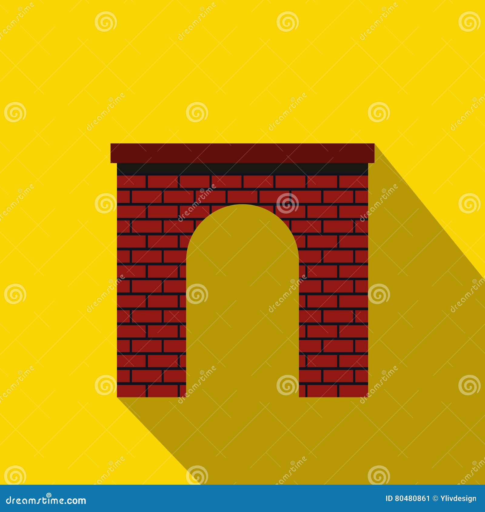 Brick Arch Icon, Flat Style Stock Vector - Illustration of frame, icon ...