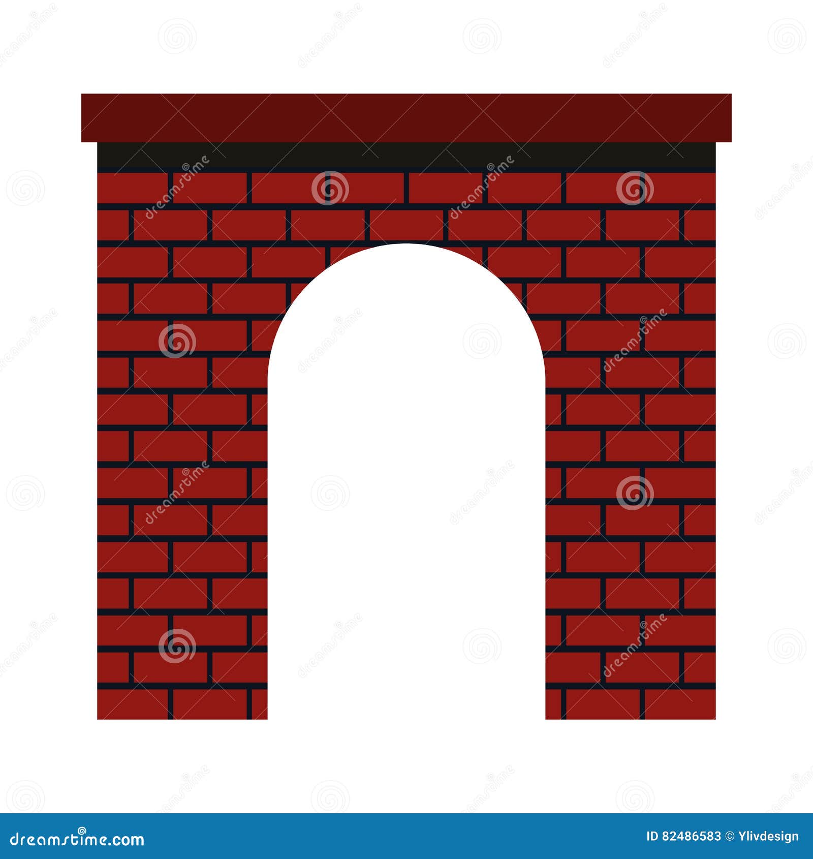 Brick Arch Icon, Flat Style Stock Vector - Illustration of arch, brick ...