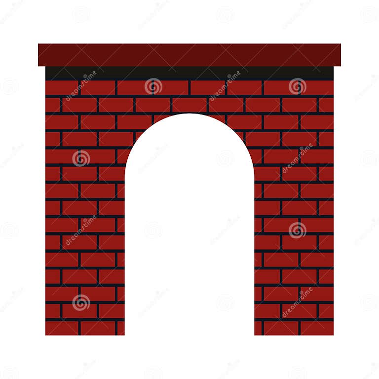 Brick Arch Icon, Flat Style Stock Vector - Illustration of arch, brick ...