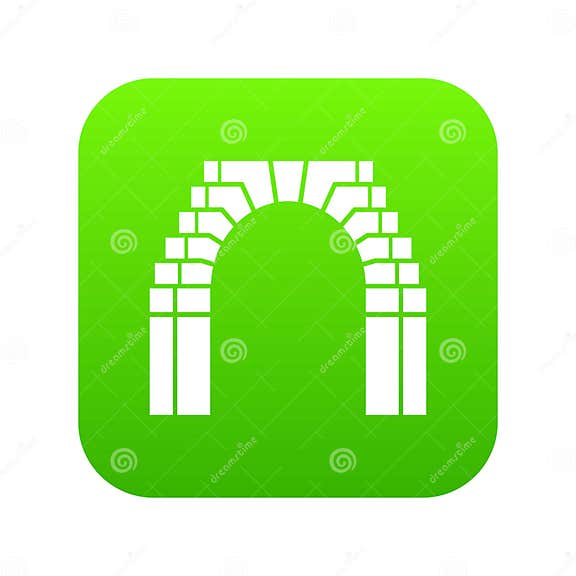 Brick Arch Icon Green Vector Stock Vector - Illustration of doorway ...