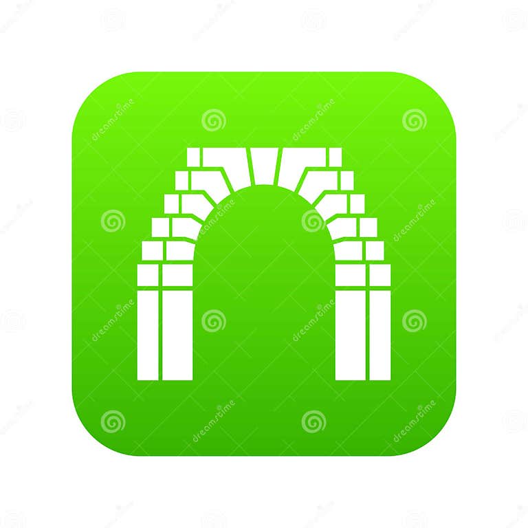 Brick Arch Icon Green Vector Stock Vector - Illustration of doorway ...