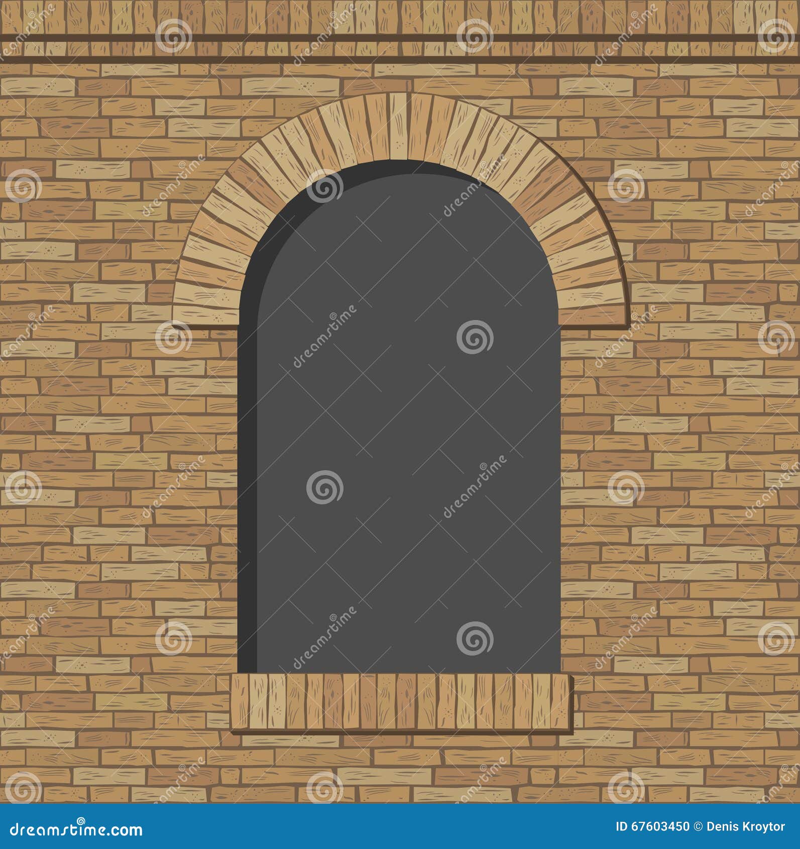 Brick arch opening stock illustration. Illustration of opening - 67603450