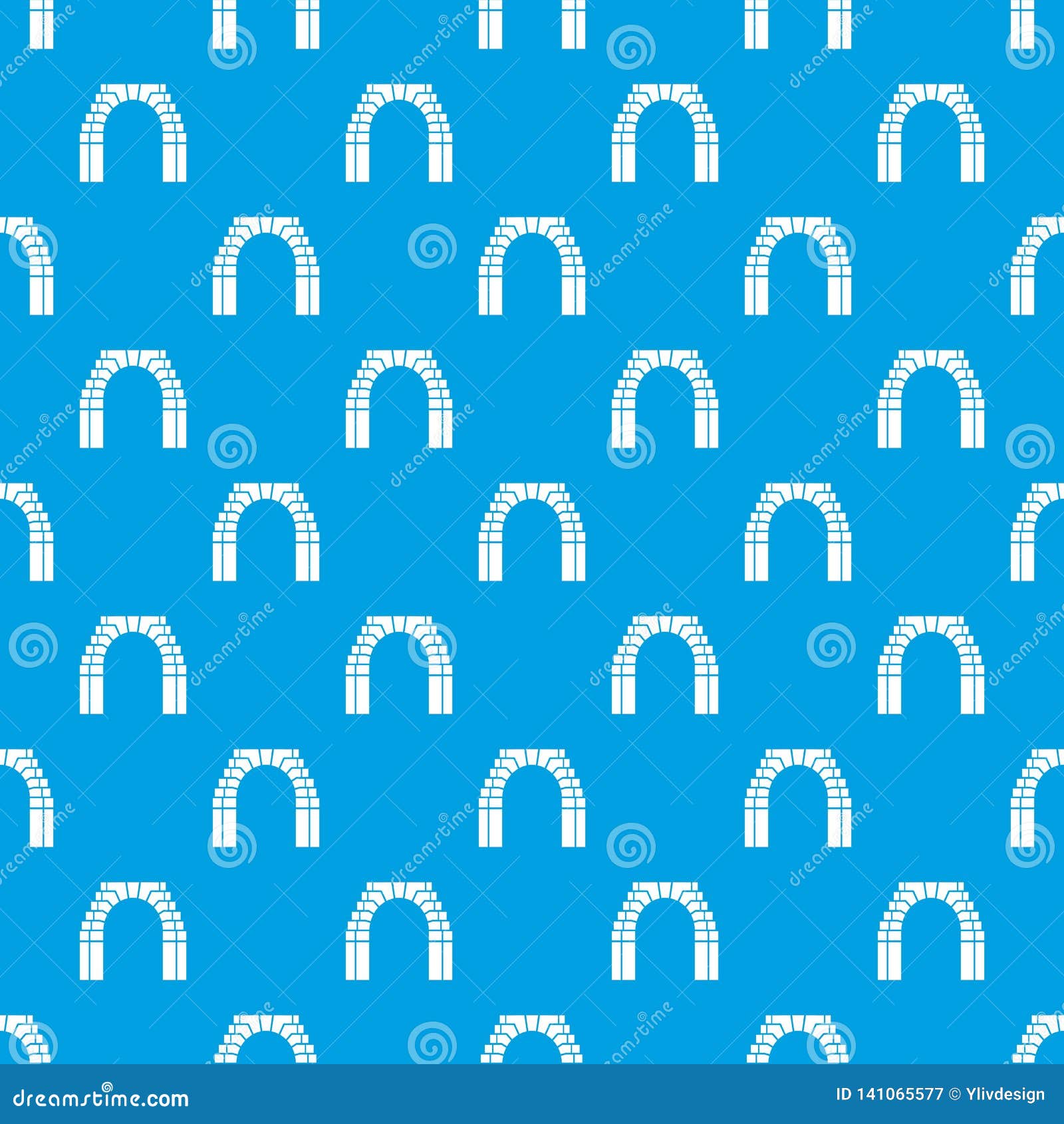 Brick Arch Pattern Vector Seamless Blue Stock Vector - Illustration of ...
