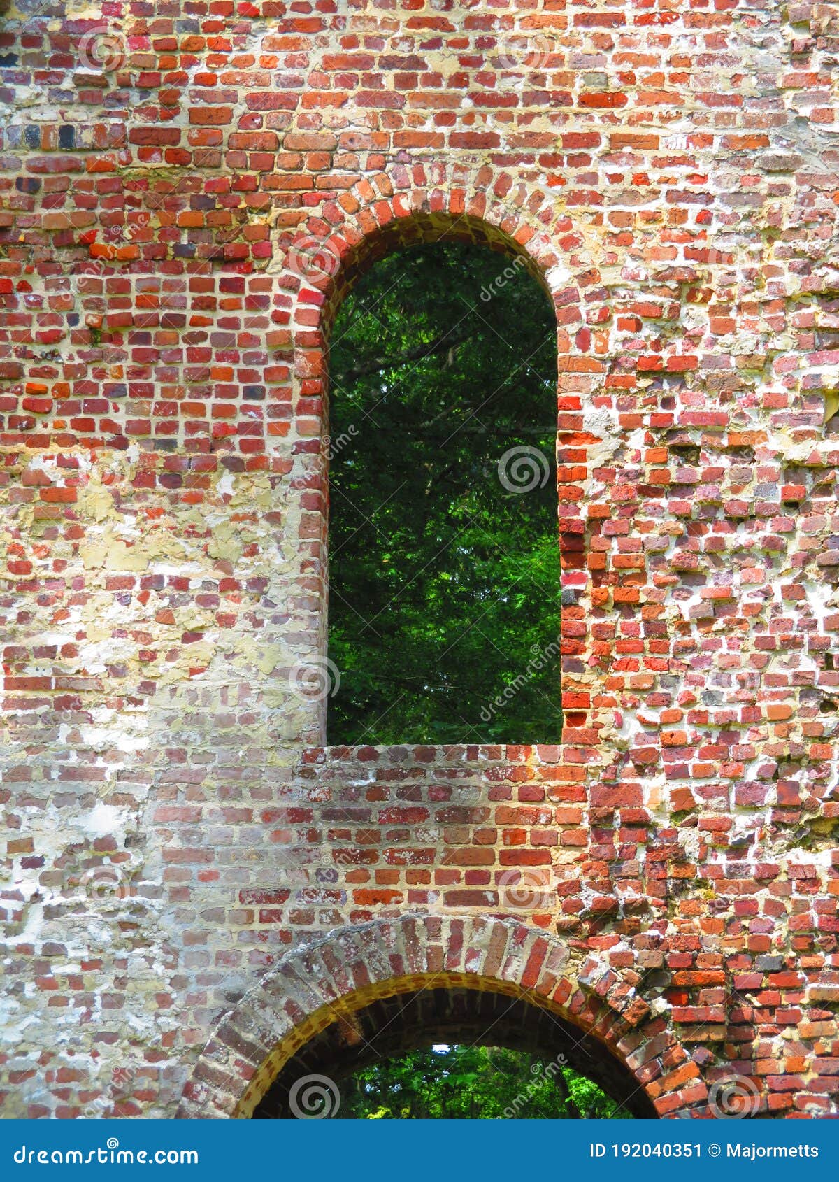 Brick Arched Window and Entrance Stock Image - Image of ivory, arches ...
