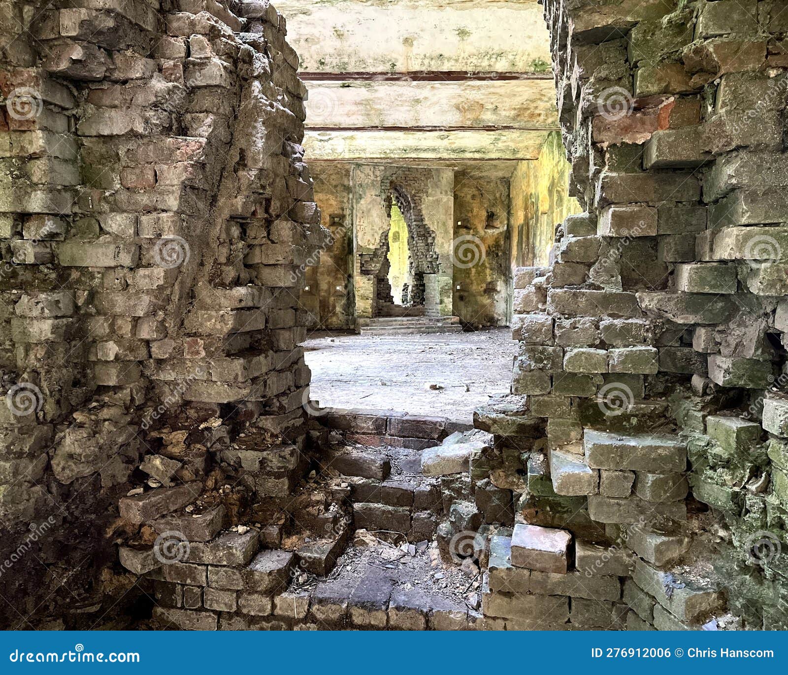 Bricks Falling Down in an Abandoned Fort Stock Photo - Image of falling ...