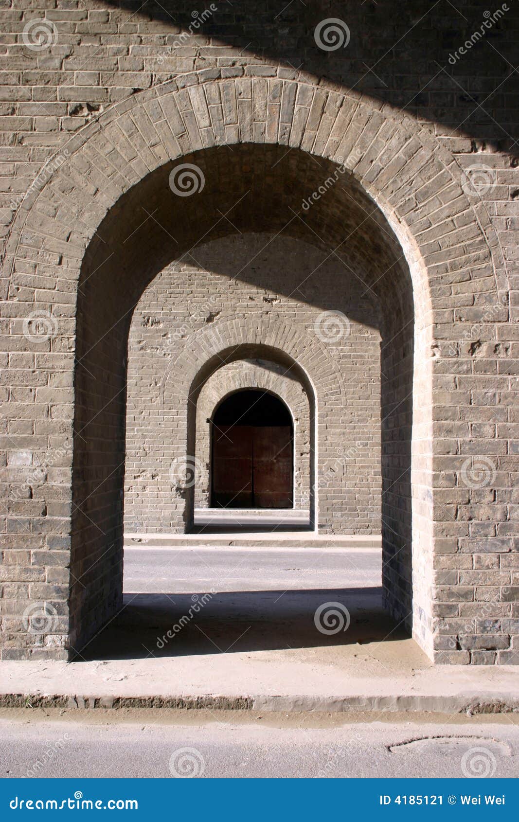 Brick archways stock image. Image of walls, archway, shadowy - 4185121