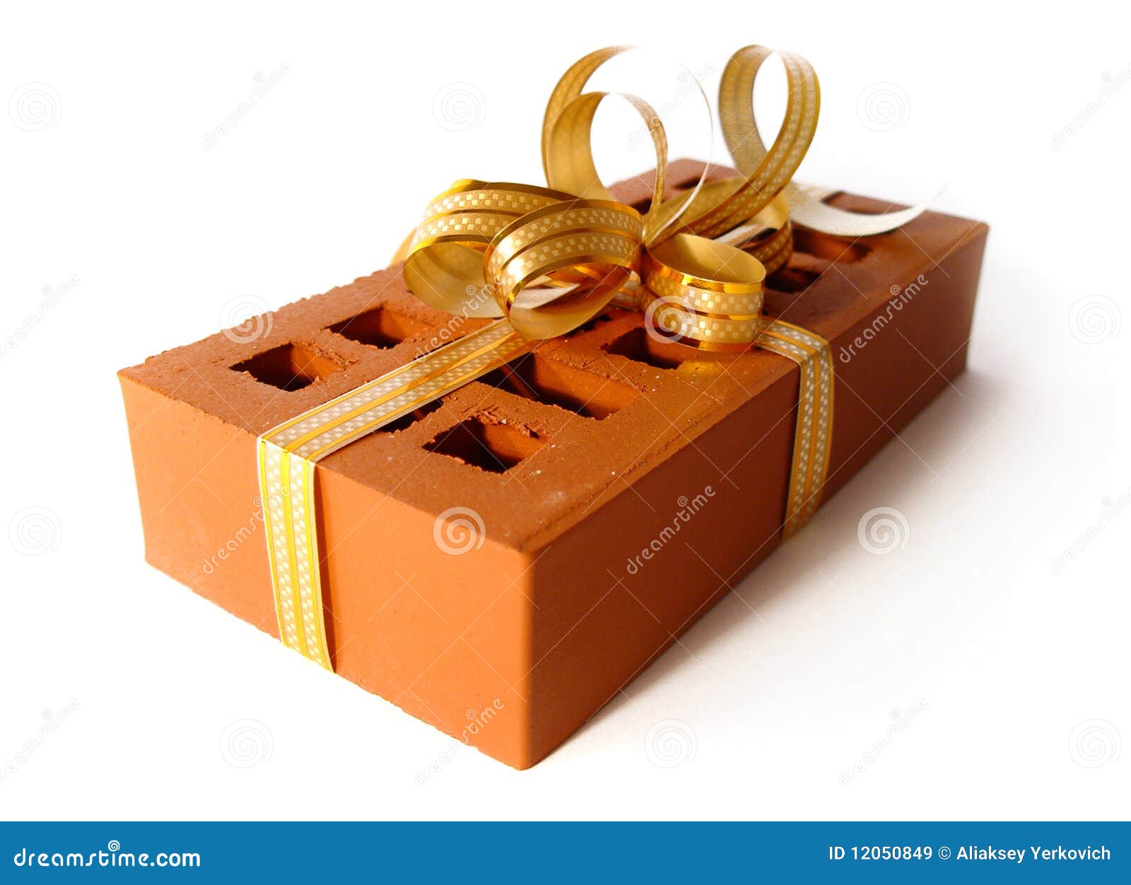 Brick as a gift concept stock image. Image of holiday - 12050849