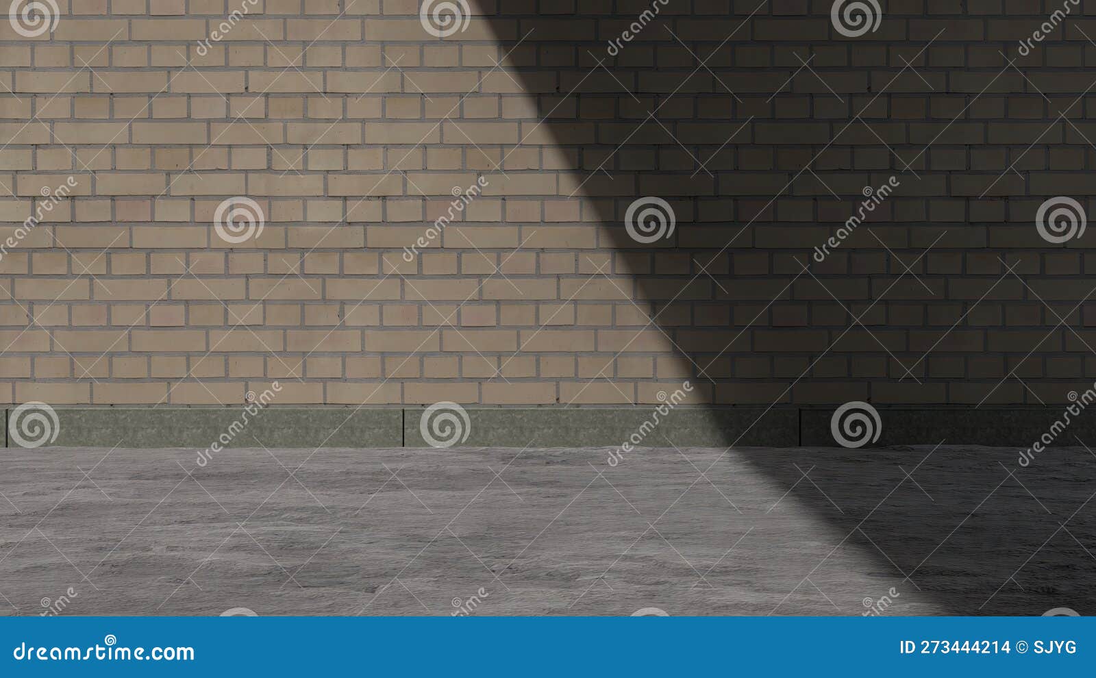 Brick and Asphalt Beige and Sharp Dramatic Shadows Clean Empty Wall Old ...