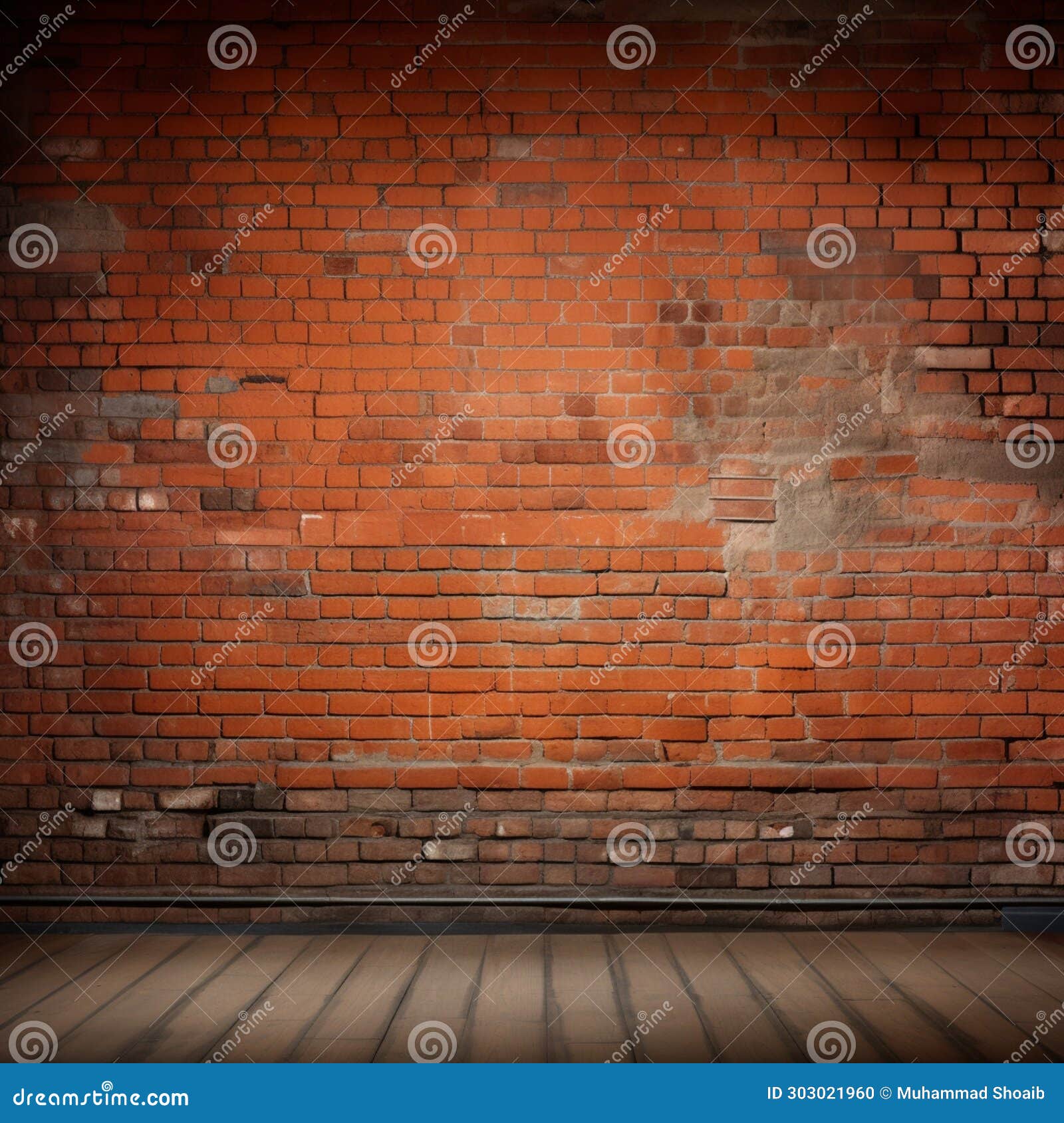 Brick Backdrop Orange Wall With A Black Bordered Shadow Background ...