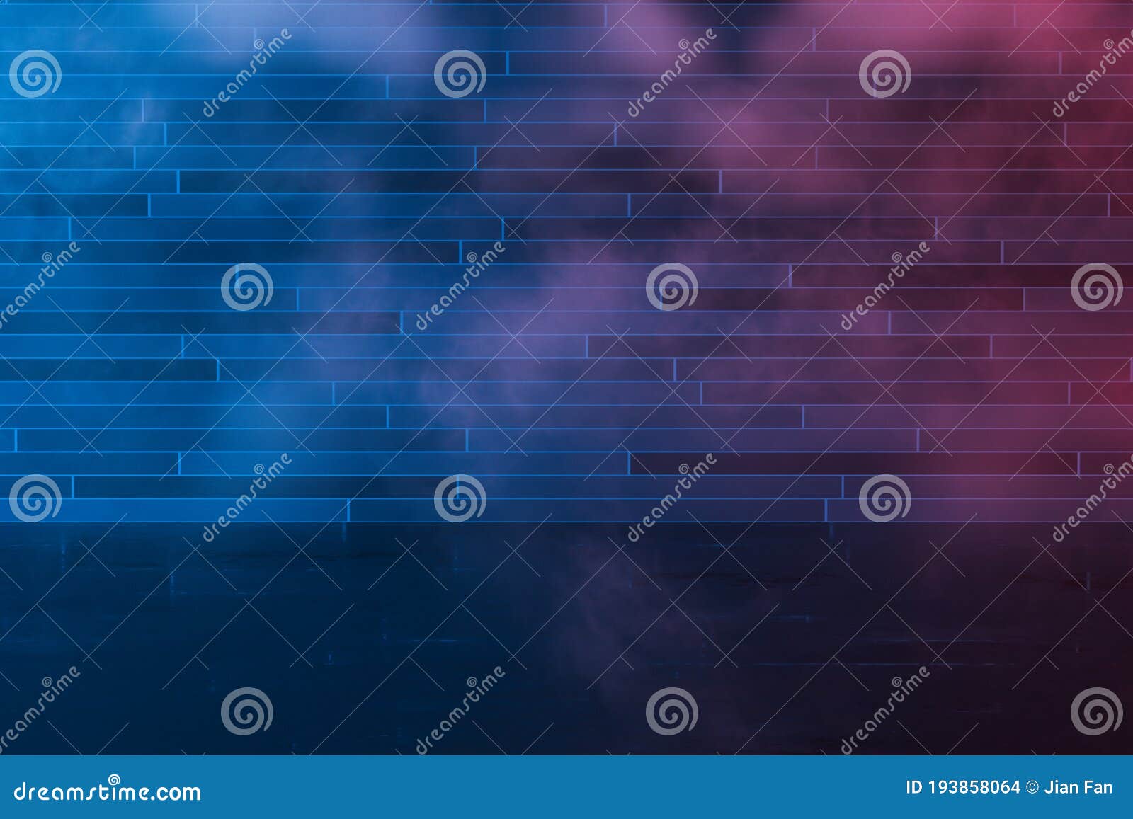 Brick Background with Haze Effect, 3d Rendering Stock Illustration ...