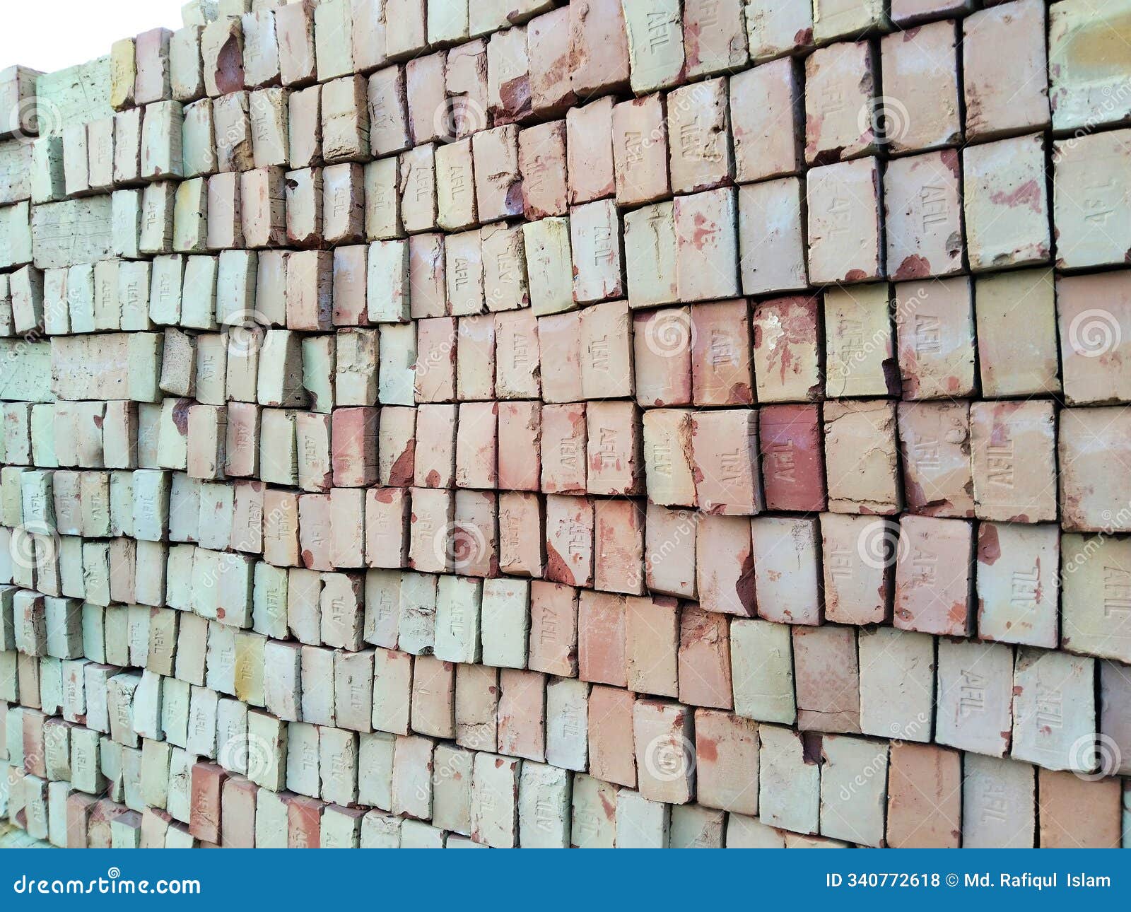 Brick Background Wallpaper Brick Piled Up on the Side of Road Stock ...