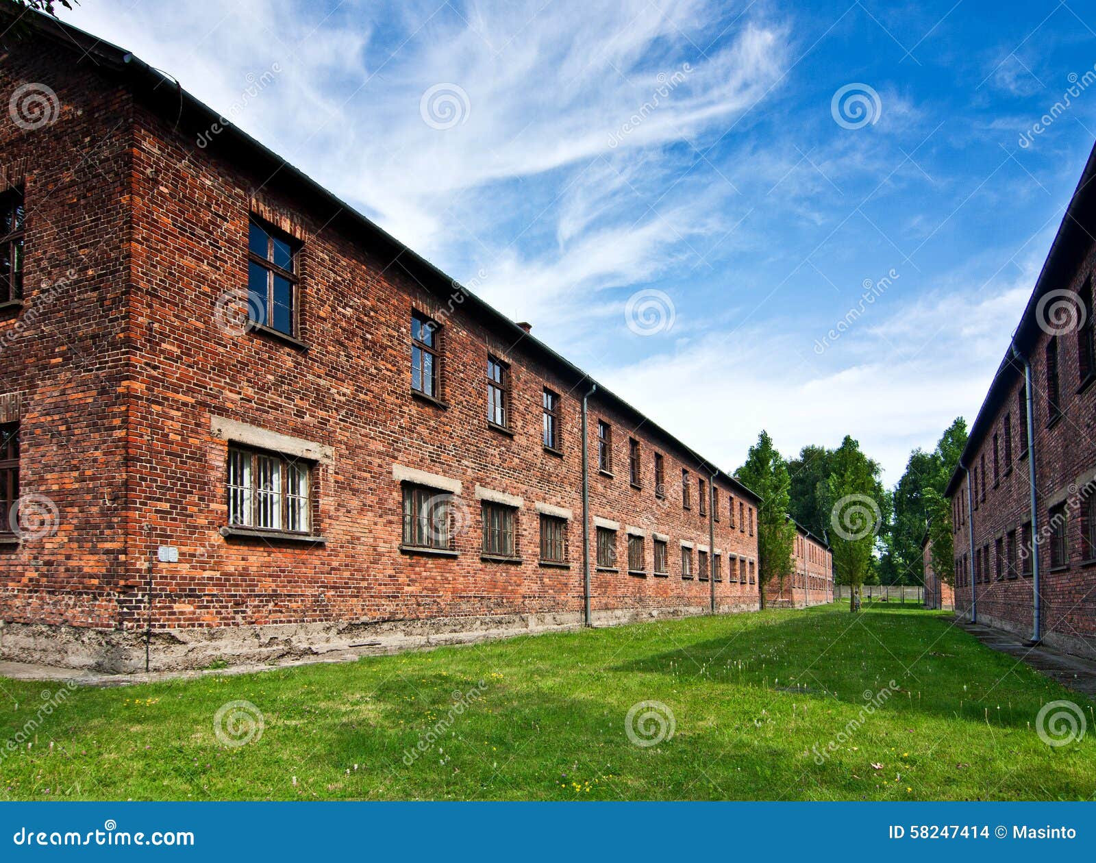 Brick Barracks in Auschwitz Editorial Stock Image - Image of genocide ...