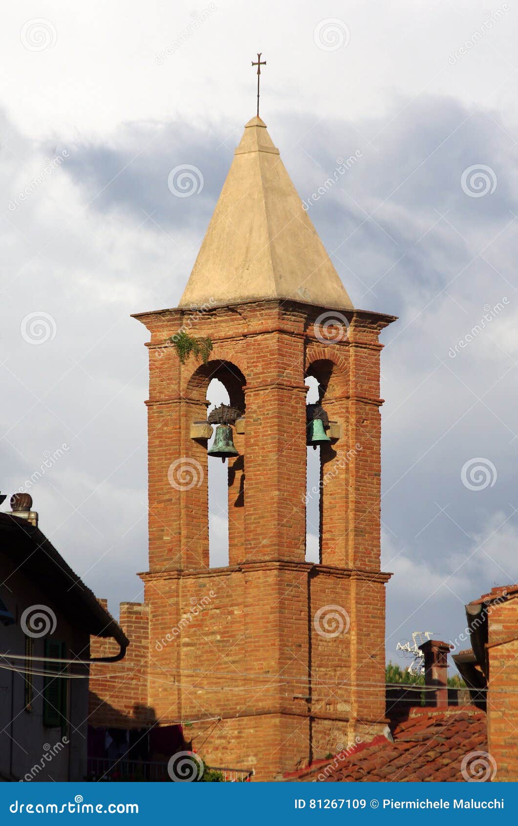 Brick bell tower stock image. Image of cathedral, bells - 81267109